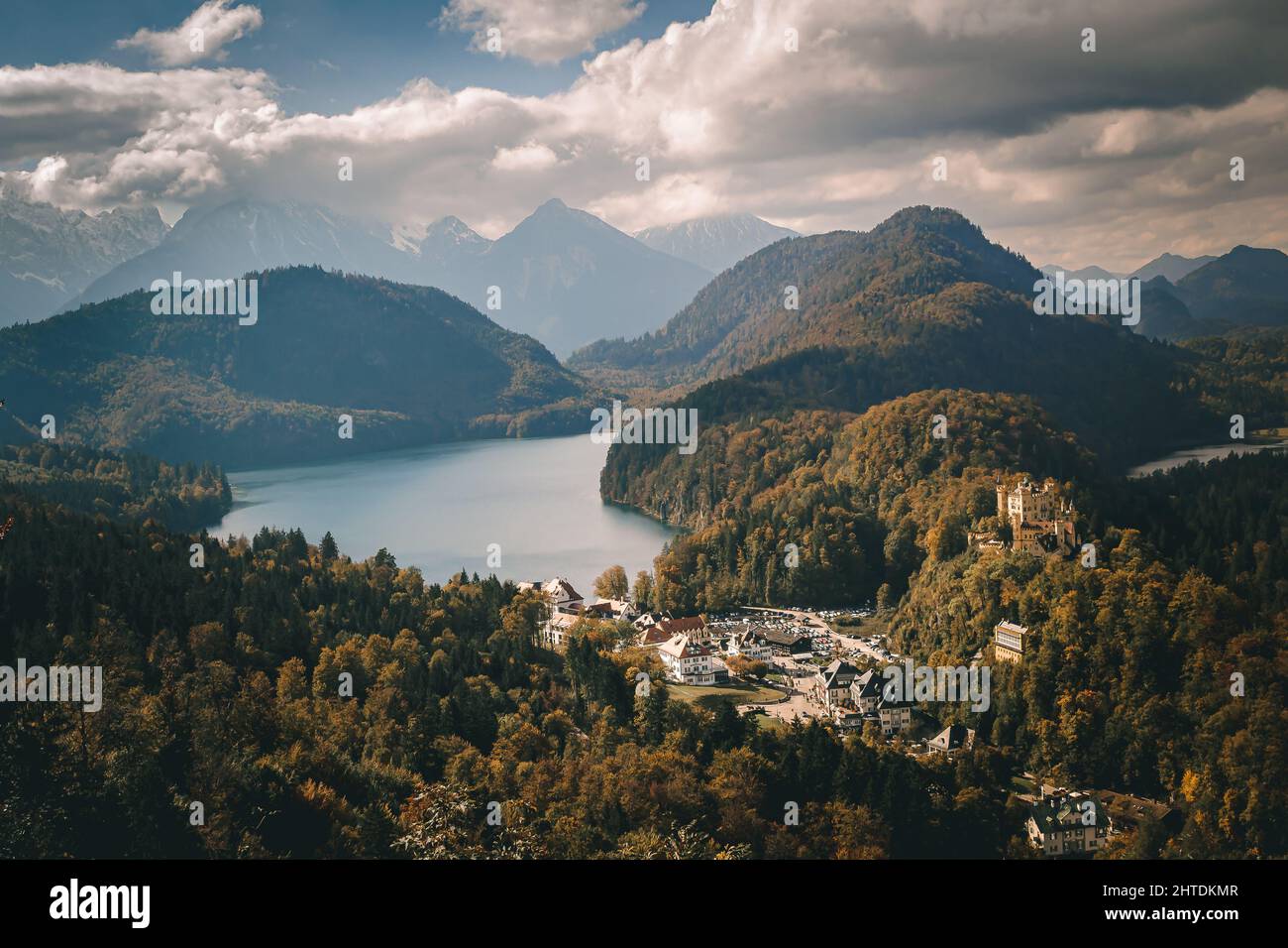 Beautiful view on the Alpsee near Neuschwanstein Castle with ...