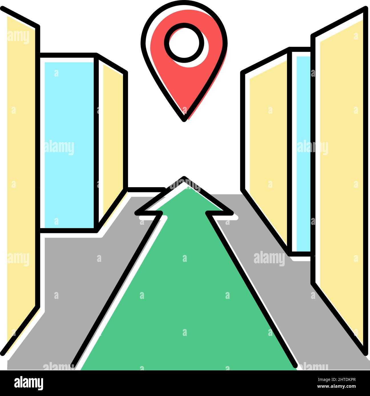 3d navigation system color icon vector illustration Stock Vector Image ...