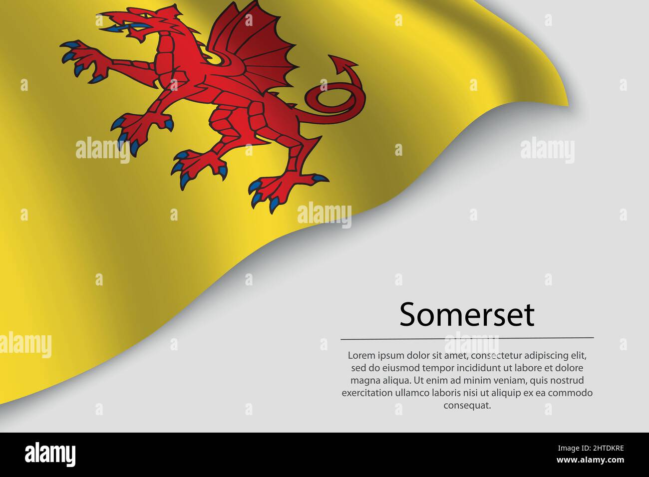Wave flag of Somerset is a county of England. Banner or ribbon vector ...