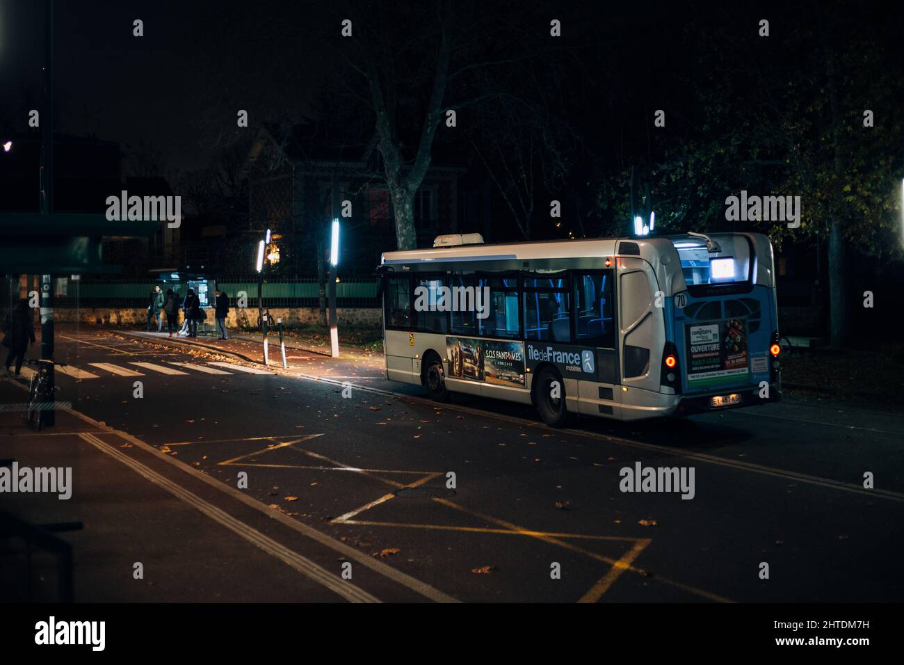 Public transport at night in Paris, France Stock Photo - Alamy