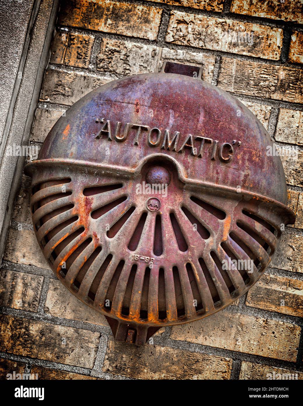 Closeup of an antique old fashion automatic fire alarm Stock Photo - Alamy