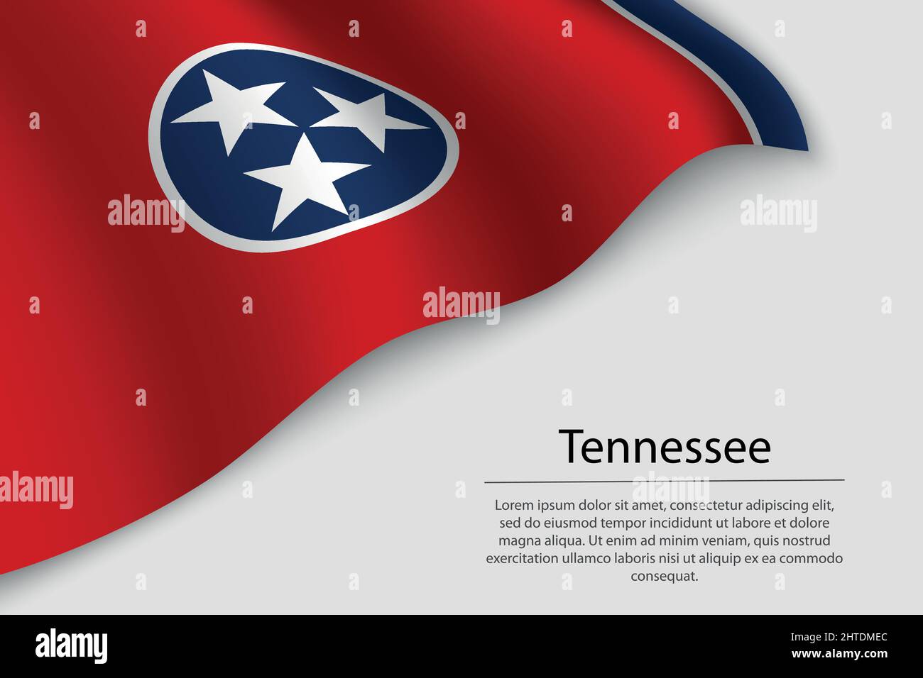 Wave flag of Tennessee is a state of United States. Banner or ribbon ...