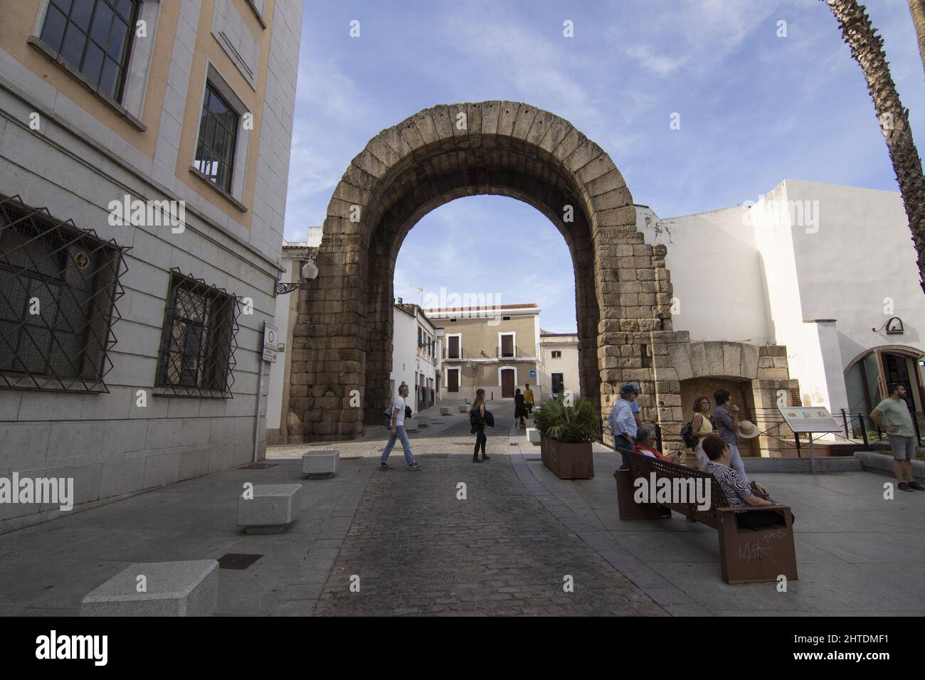 Arch of Trajan in Merida, Spain, is a Roman monumental arch Stock Photo ...