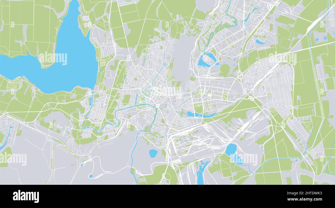 Urban vector city map of Kryvyi Rih, Ukraine, Europe Stock Vector Image ...