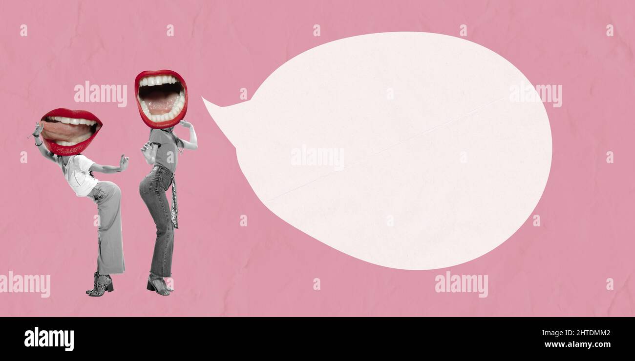 Two girls talking heads hi-res stock photography and images - Alamy