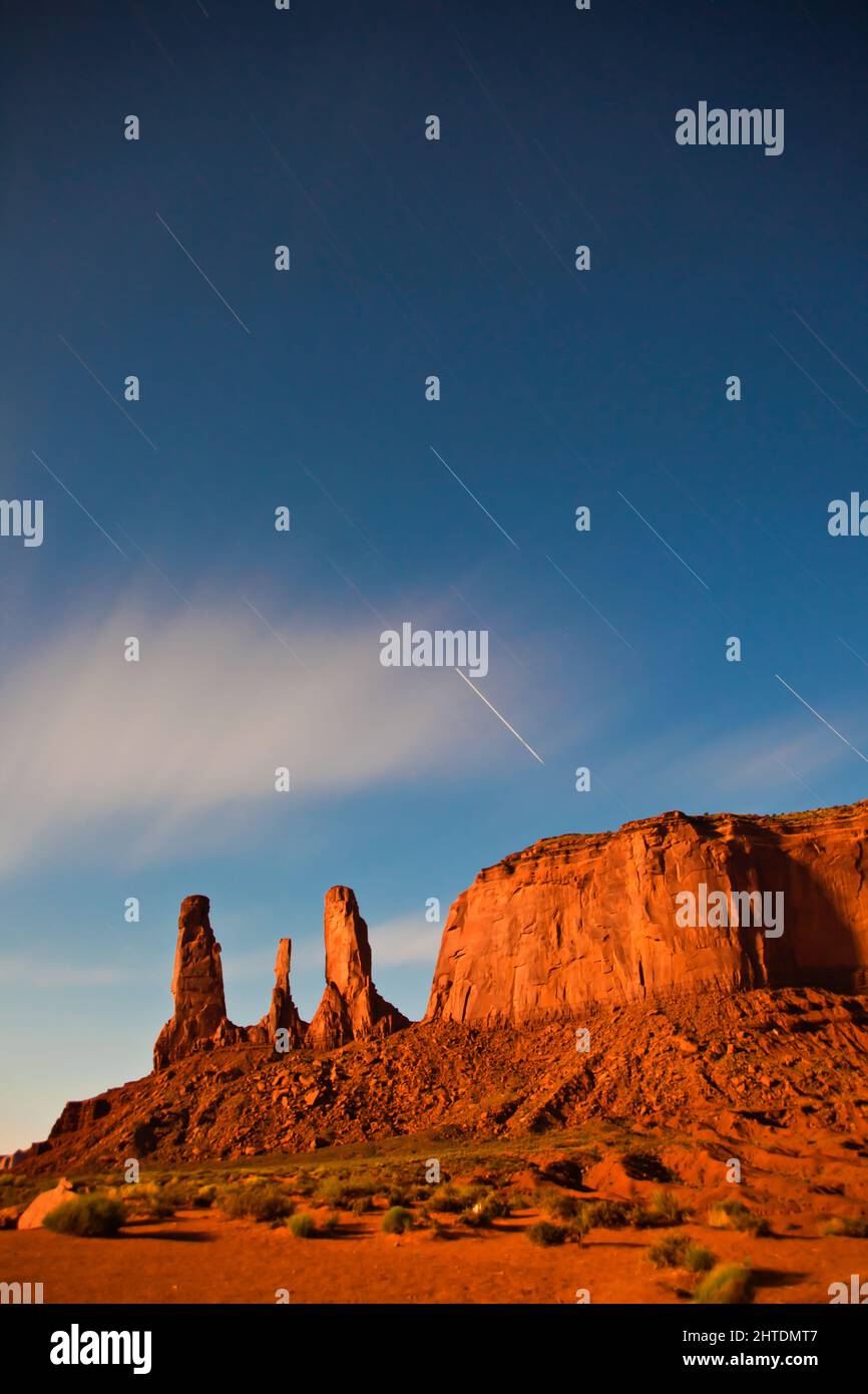 Vertical shot of the massive rocks in Monument Valley Navajo Tribal ...