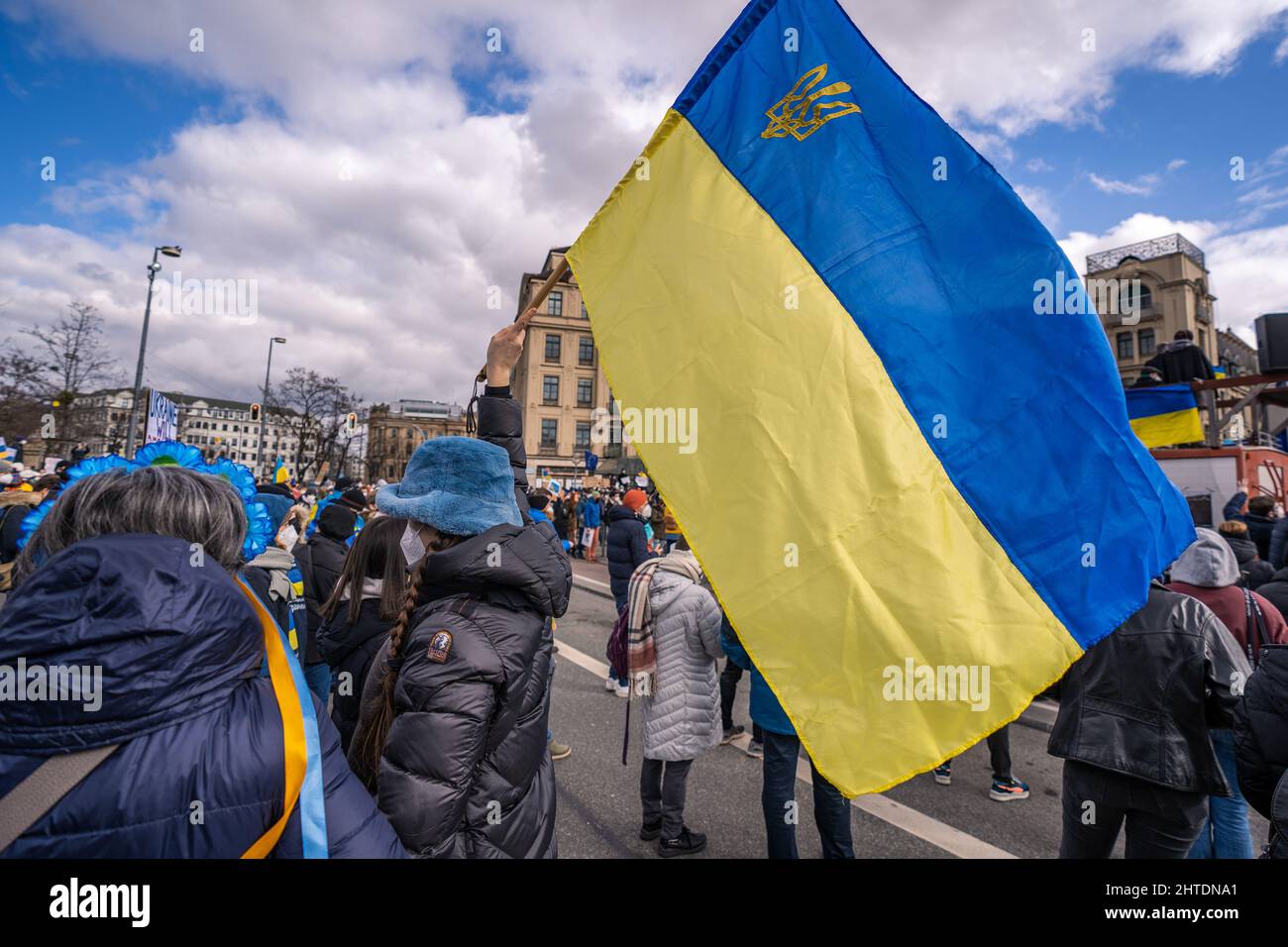 Ukrainian flag after fight hi-res stock photography and images - Alamy
