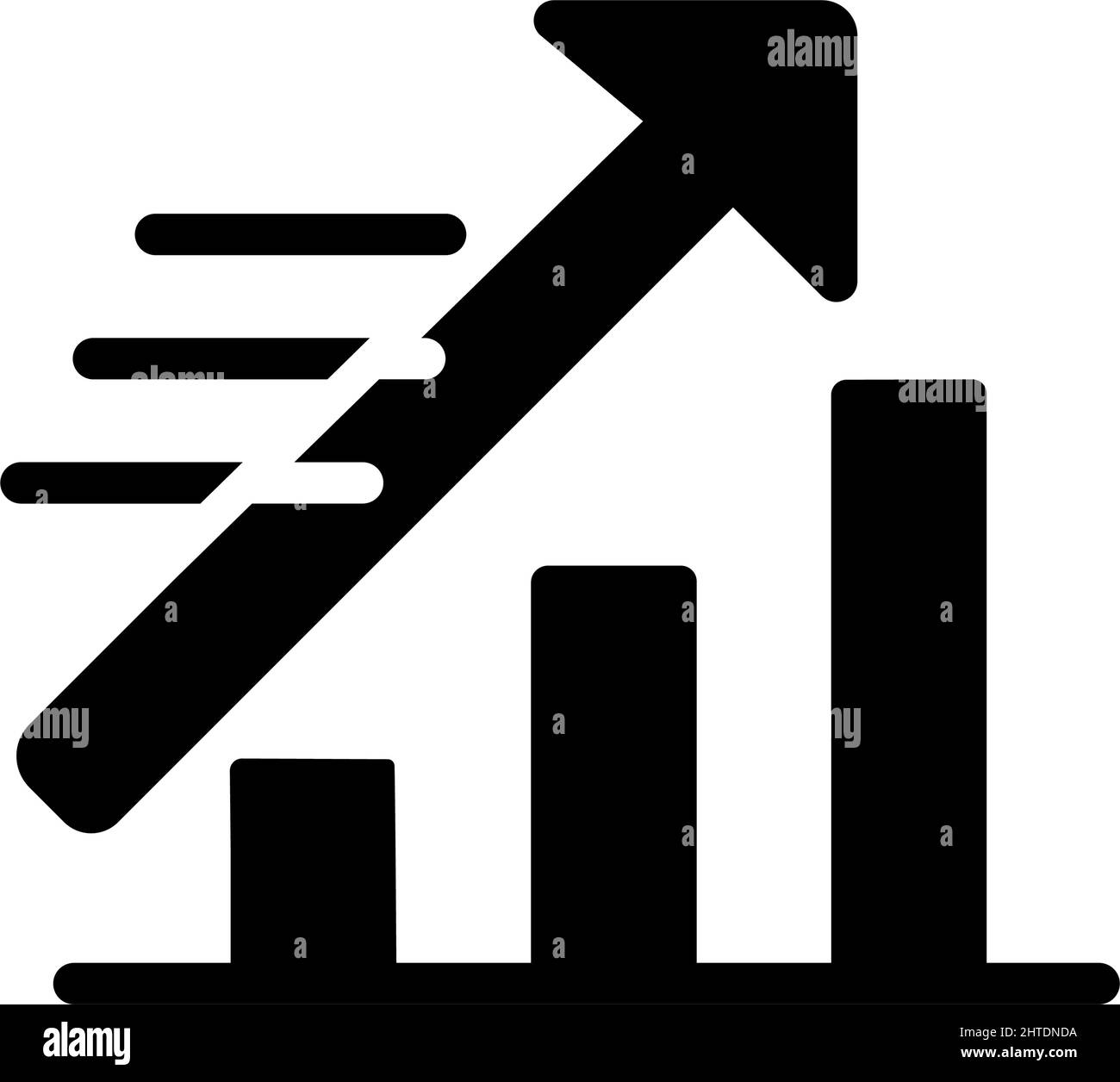 Growing statistics black glyph icon Stock Vector Image & Art - Alamy