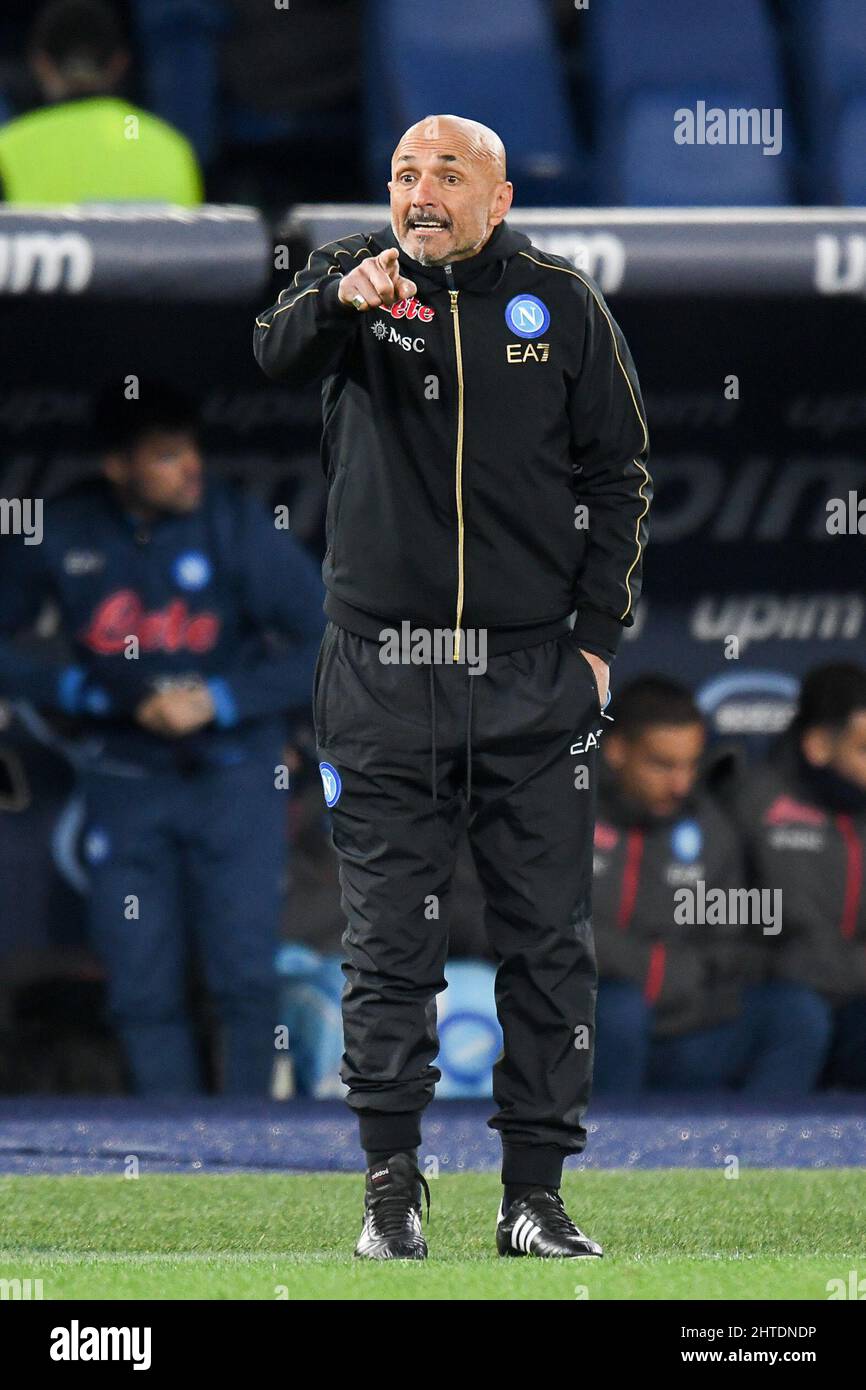 Rome, Italy, February 27, 2022, Luciano Spalletti coach of SSC Napoli ...