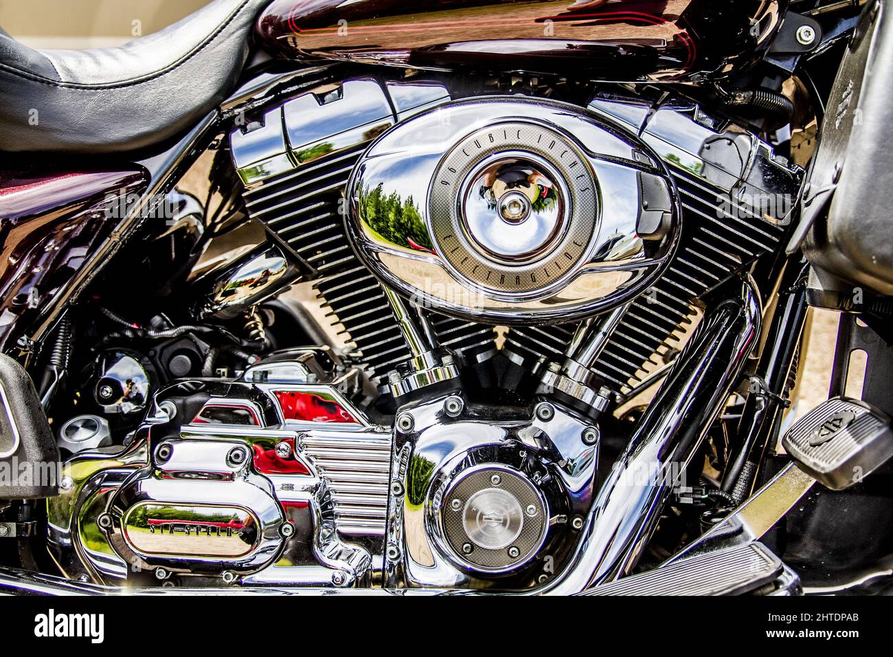Closeup of Harley Davidson chrome motorcycle engine Stock Photo - Alamy