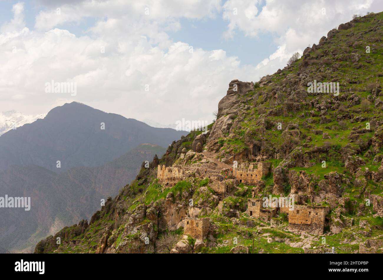 Mountain village in Hakkari plateau, Cukurca, Hakkari,Turkey Stock ...