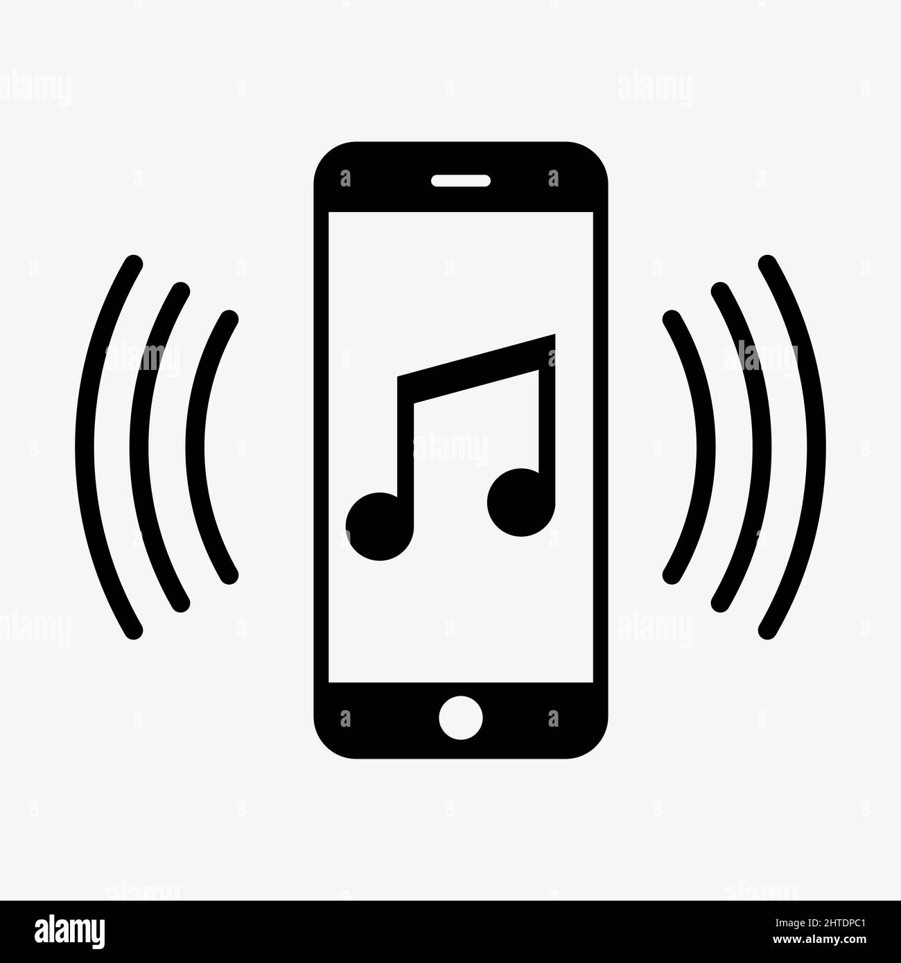 Phone playing music icon on white background Stock Vector Image & Art ...