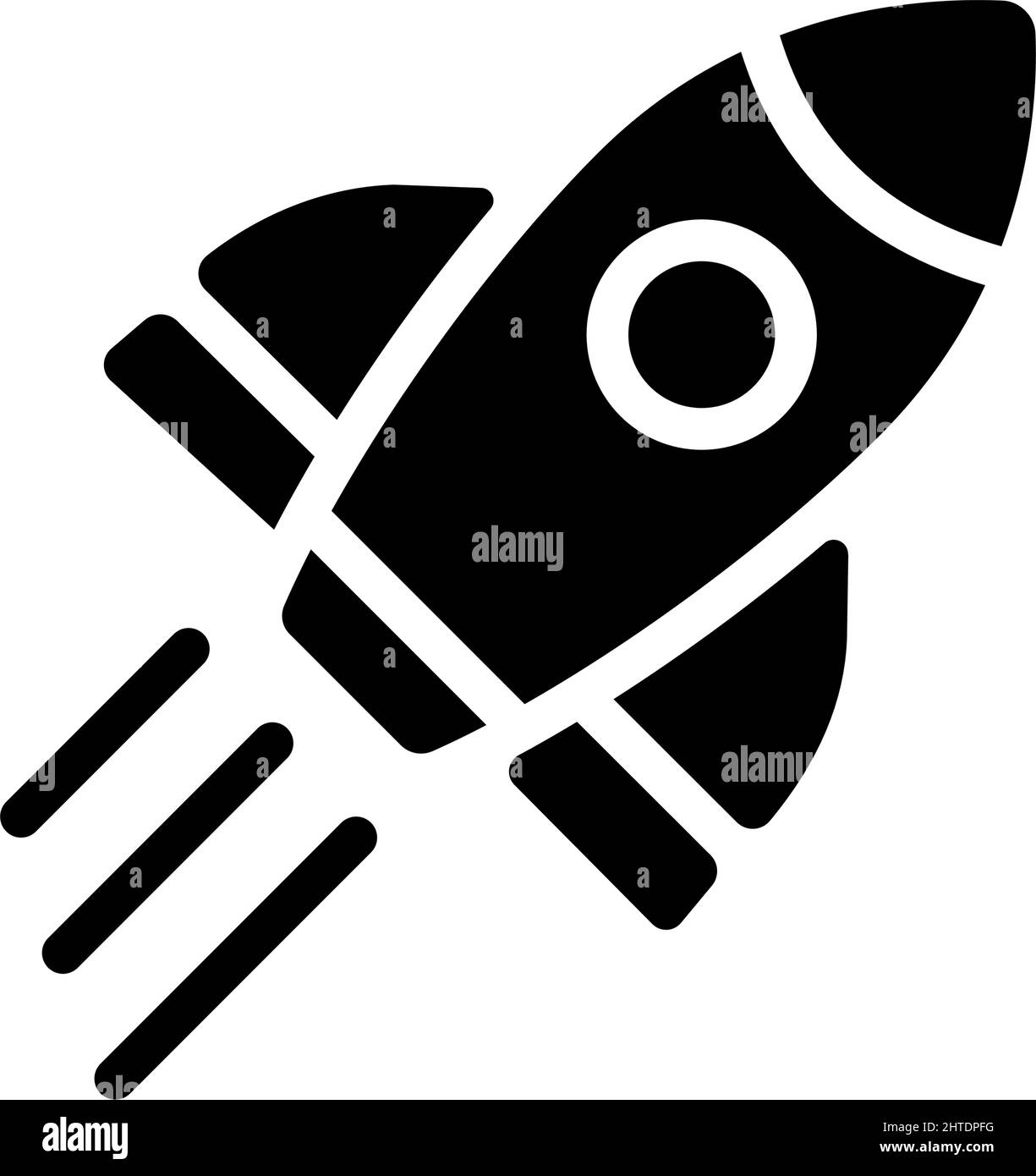 Rocket black glyph icon Stock Vector Image & Art - Alamy
