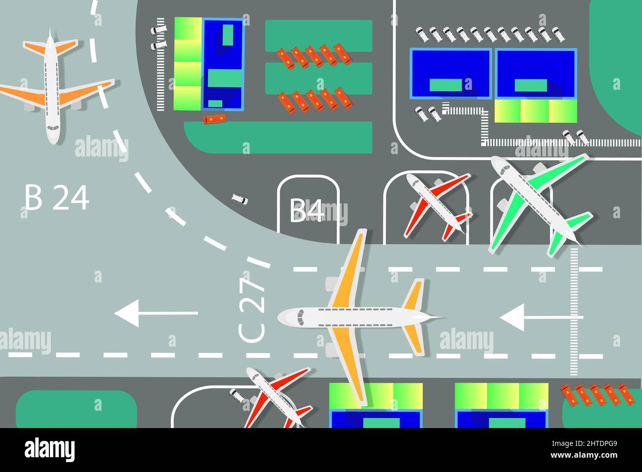 Illustration of airplane runway Stock Photo - Alamy