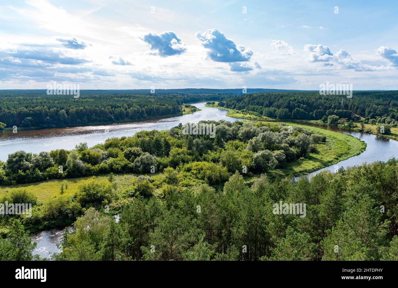 A Breathtaking view of the Don River in Russia with all green spaces ...
