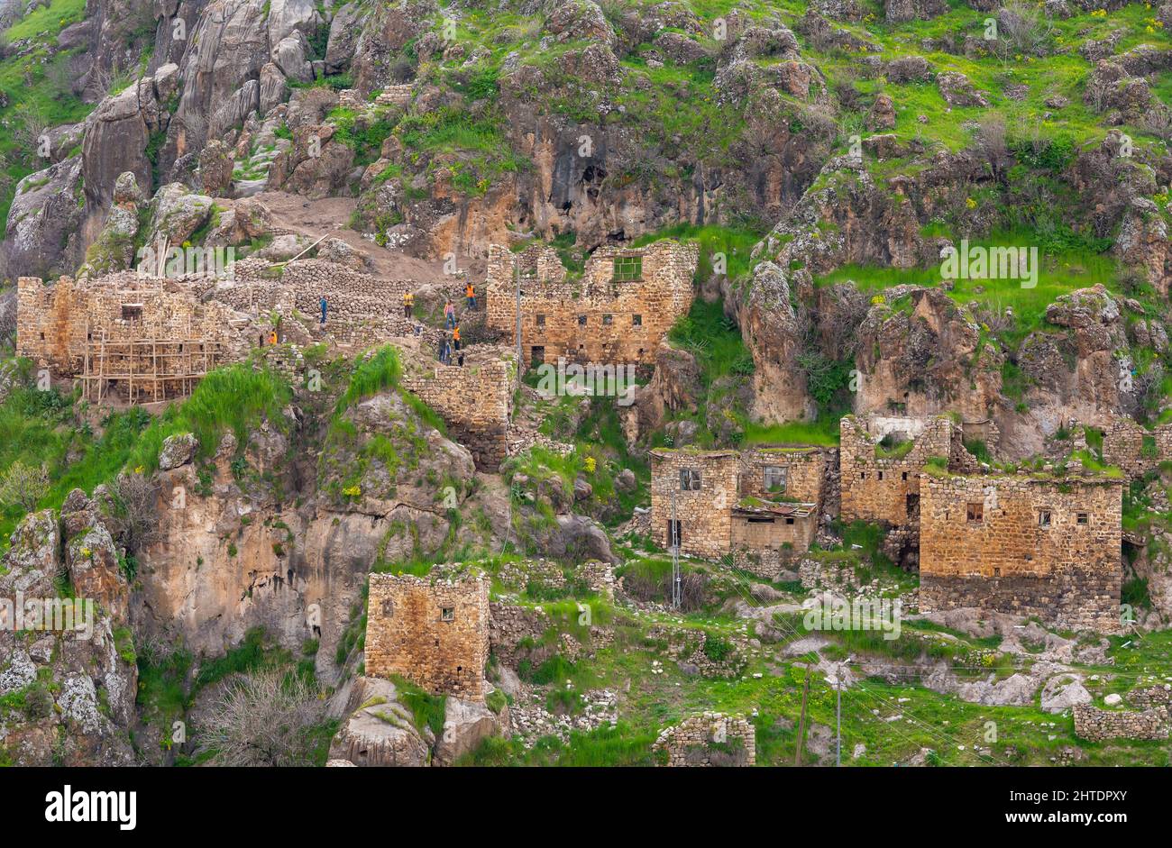 Mountain village in Hakkari plateau, Cukurca, Hakkari,Turkey Stock ...