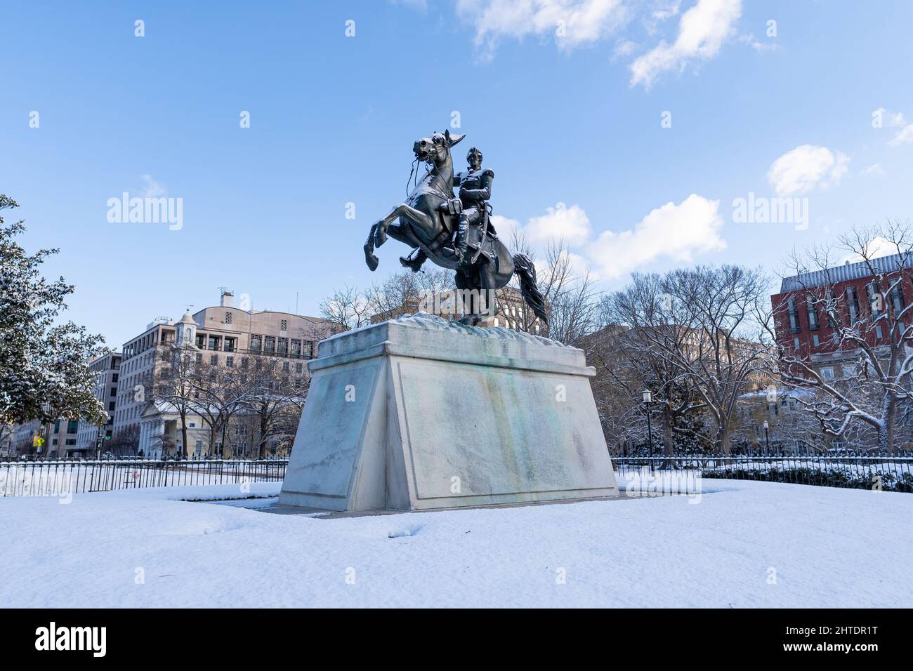 The jackson equestrian statue in washington hi-res stock photography ...