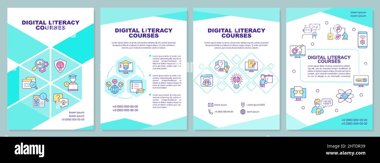Digital literacy courses brochure template Stock Vector Image & Art - Alamy