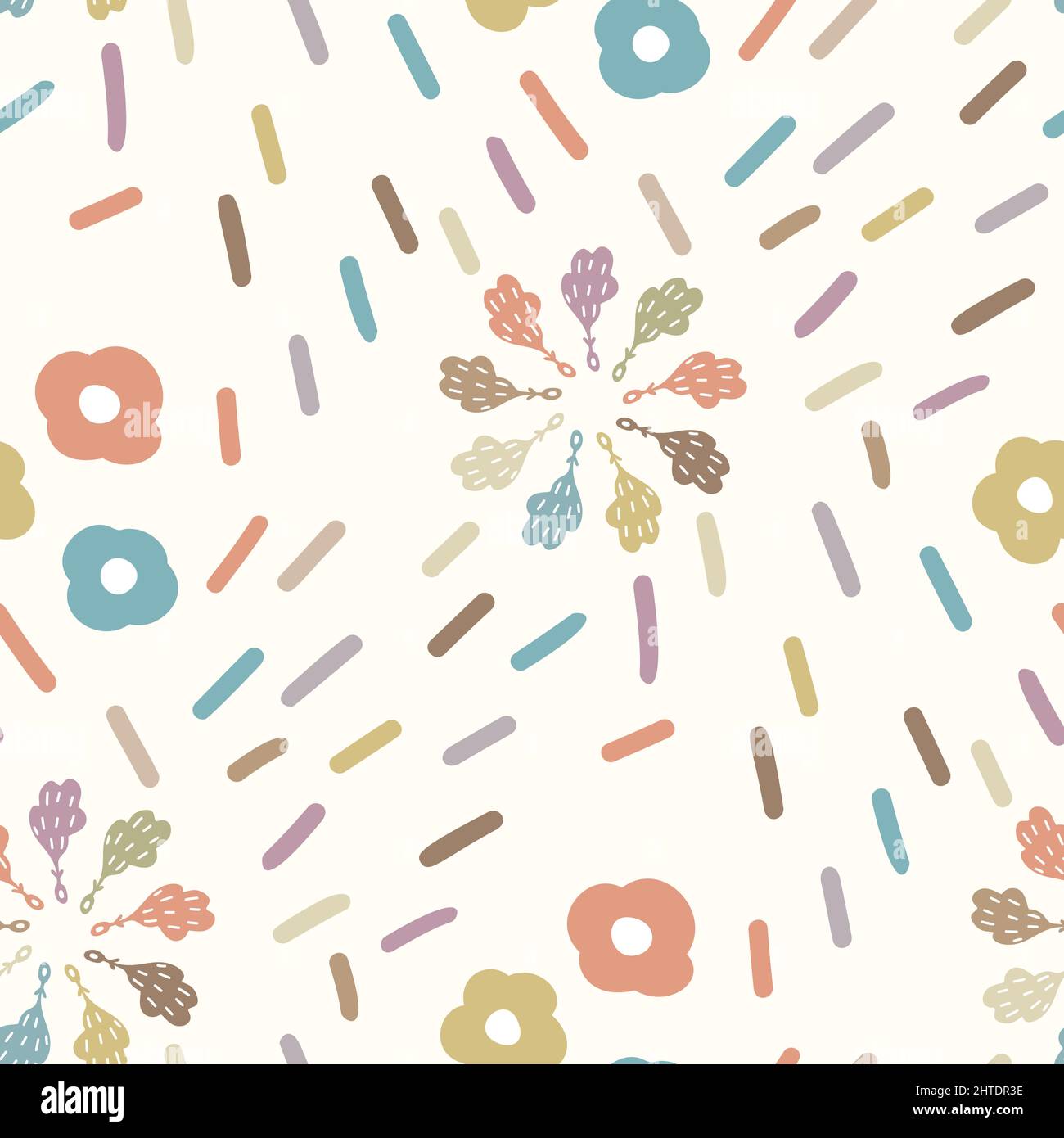 Gender neutral sprigged foliage seamless vector background. Simple ...