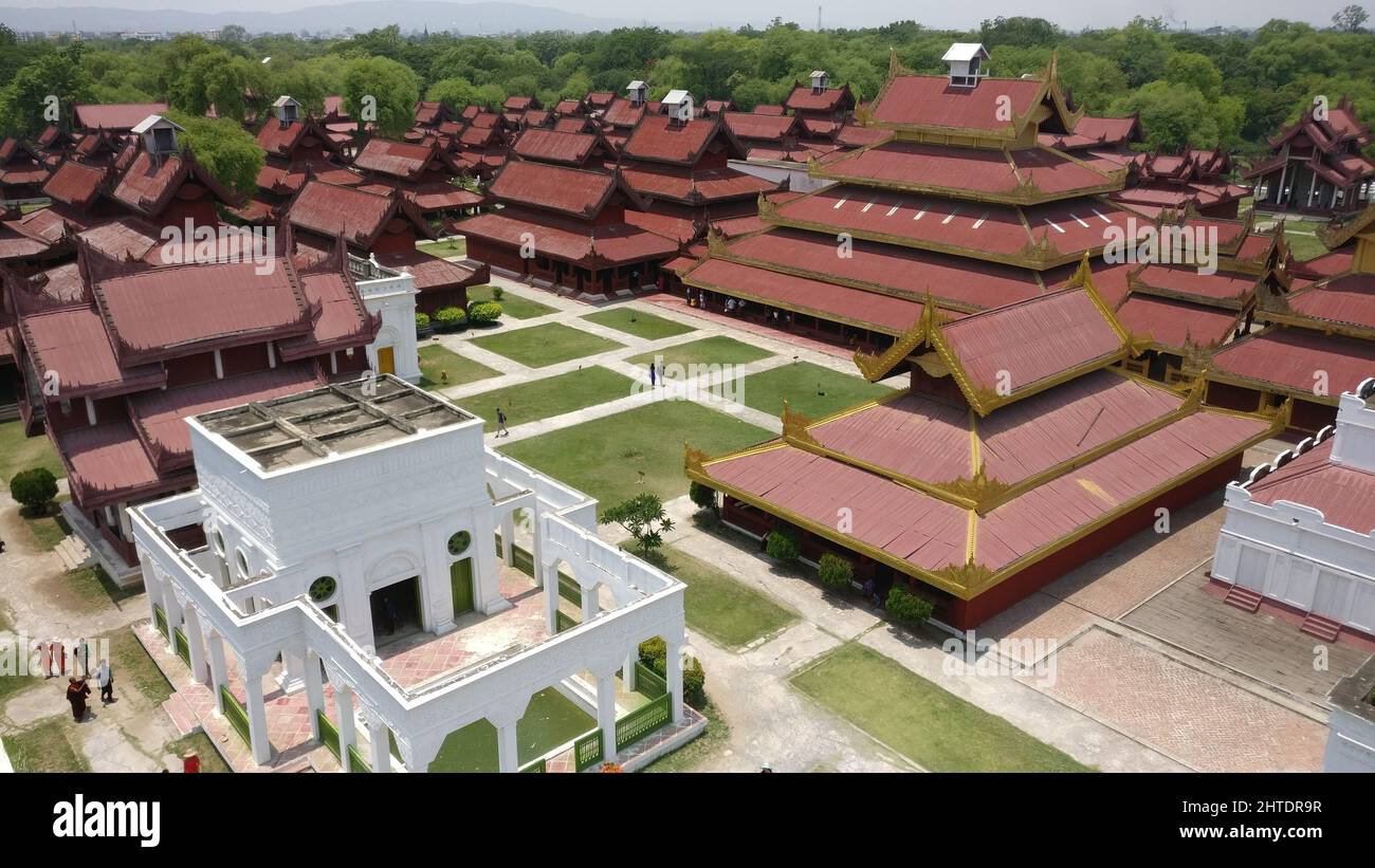 Mandalay Palace, located in Mandalay, Myanmar. The last royal palace of ...