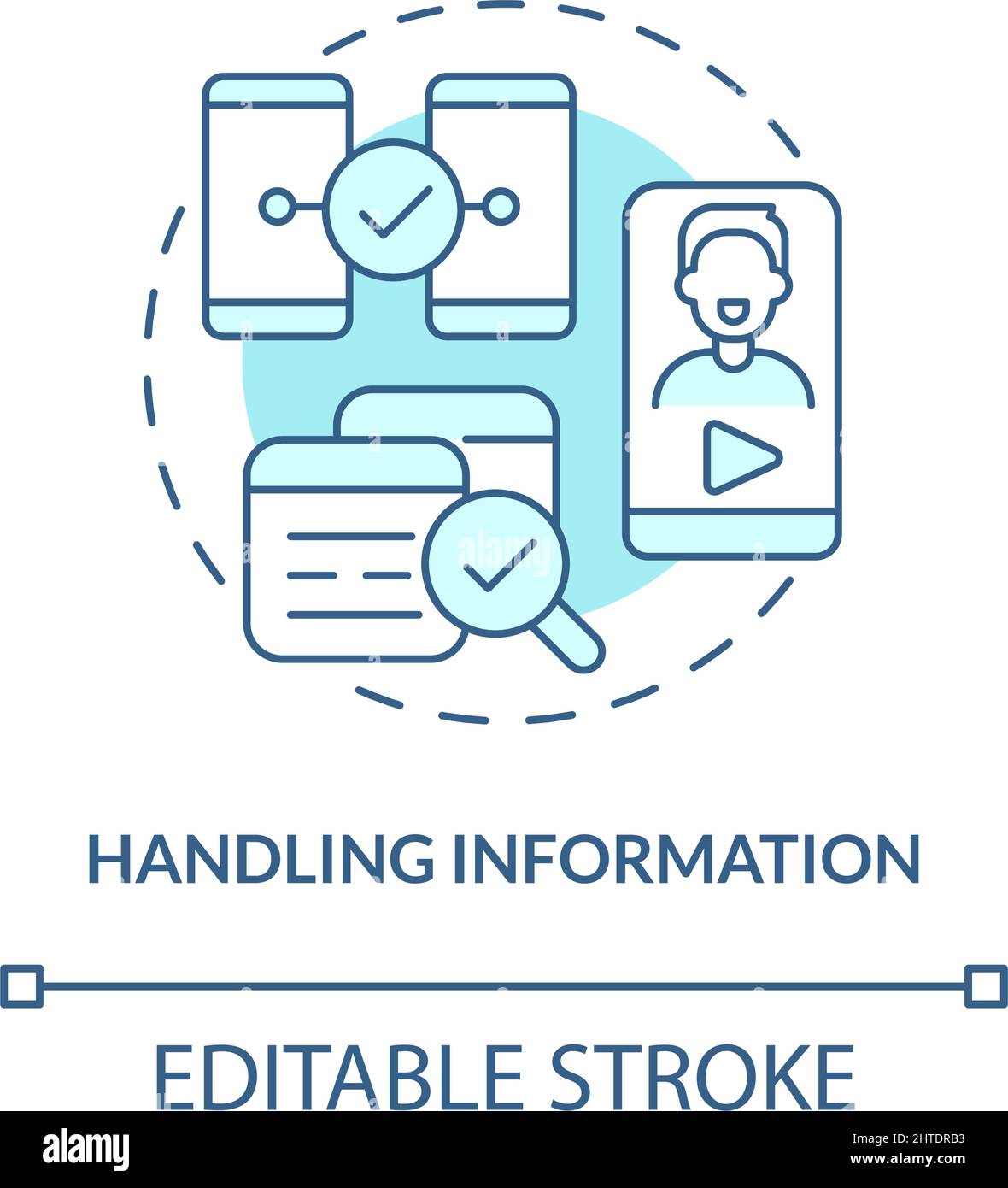 Handling information turquoise concept icon Stock Vector Image & Art ...