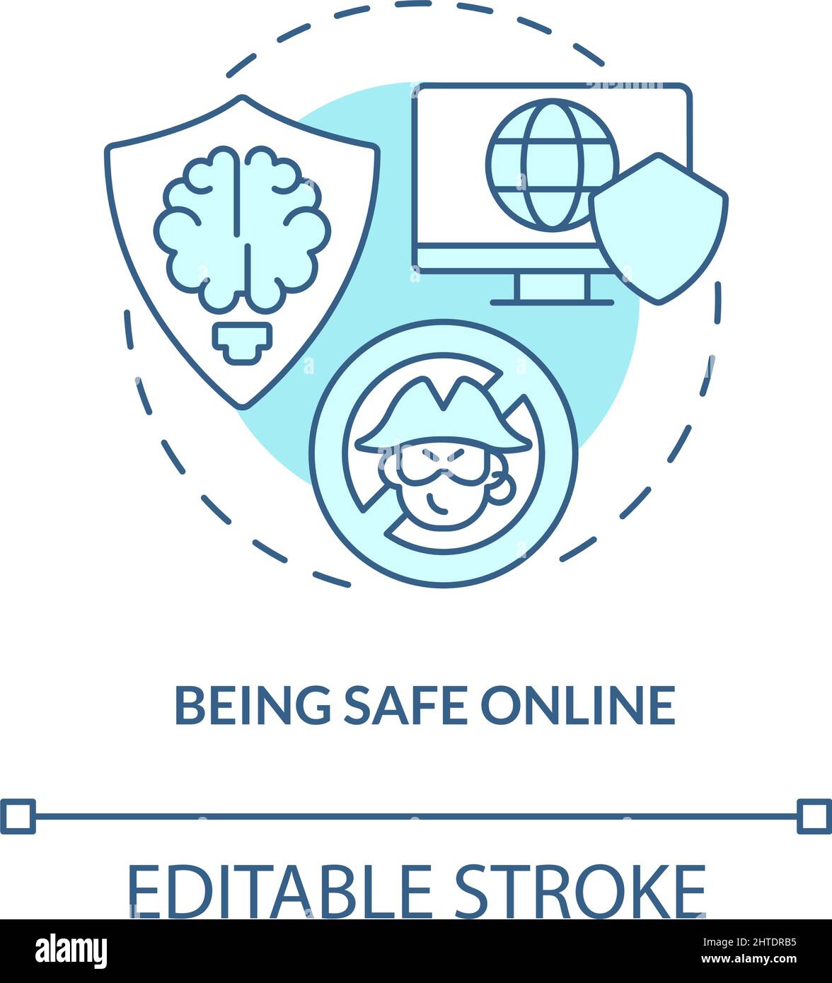 Being safe online turquoise concept icon Stock Vector Image & Art - Alamy