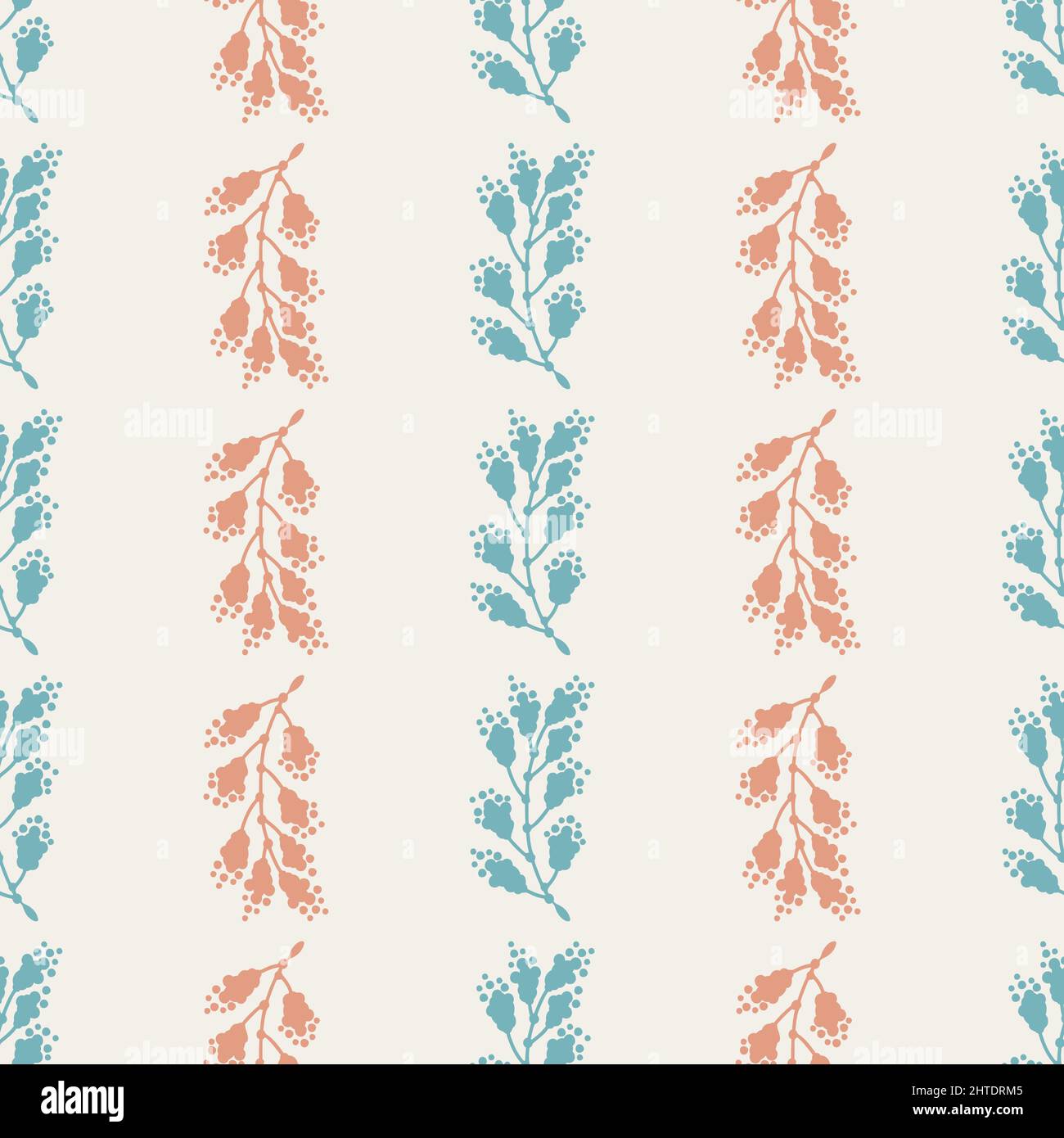 Gender neutral sprigged foliage seamless vector background. Simple ...