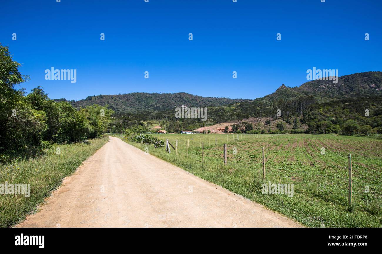 Rural area with dirt road in southern Brazil Stock Photo - Alamy