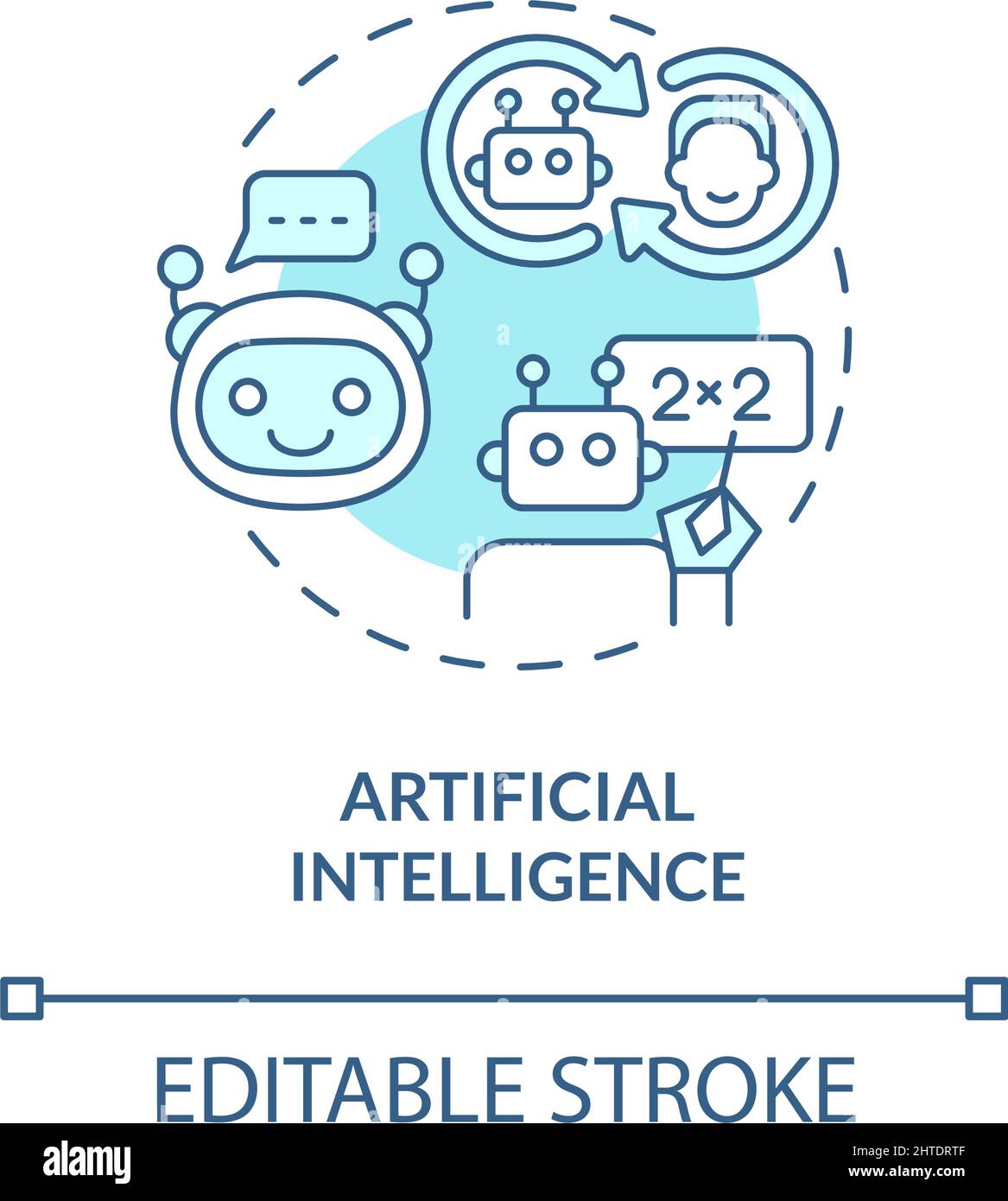 Artificial intelligence turquoise concept icon Stock Vector Image & Art ...