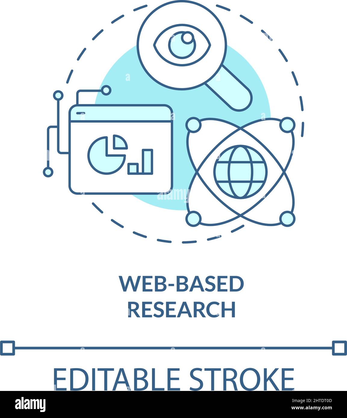 Web based research turquoise concept icon Stock Vector Image & Art - Alamy