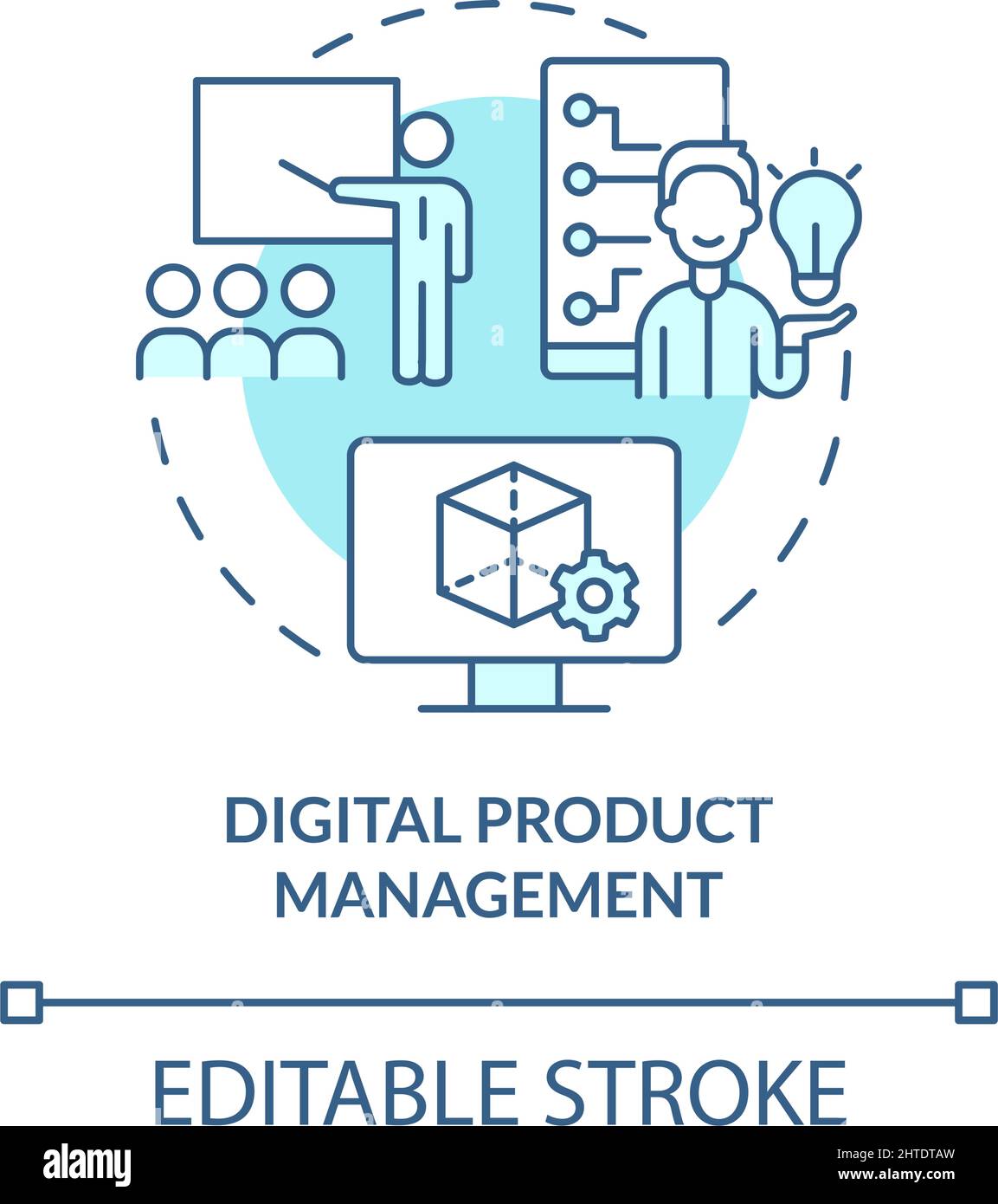 Digital product management turquoise concept icon Stock Vector Image ...