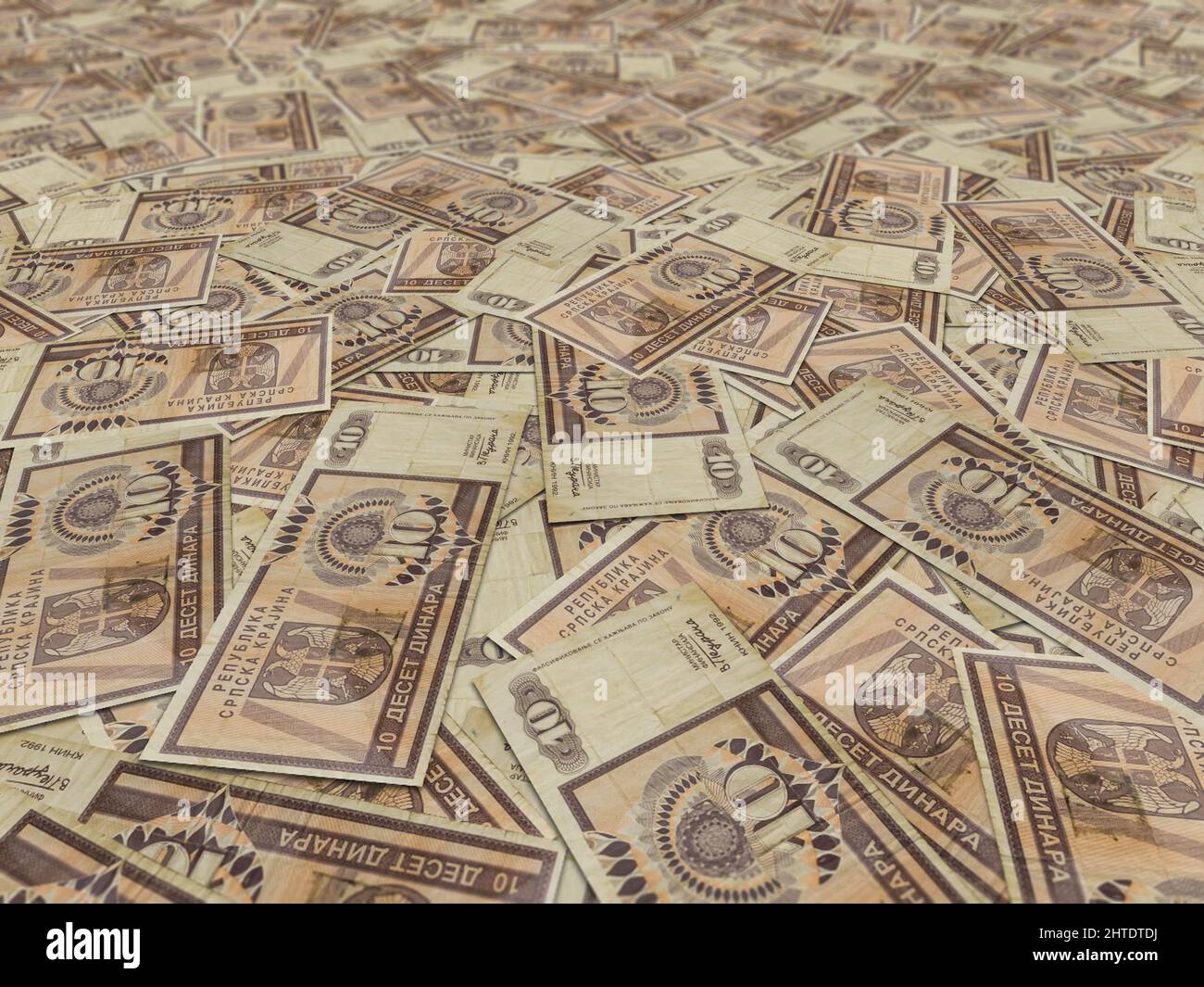 Banknotes from the 1990s of the Proto-state Serbian Krajina Stock Photo ...
