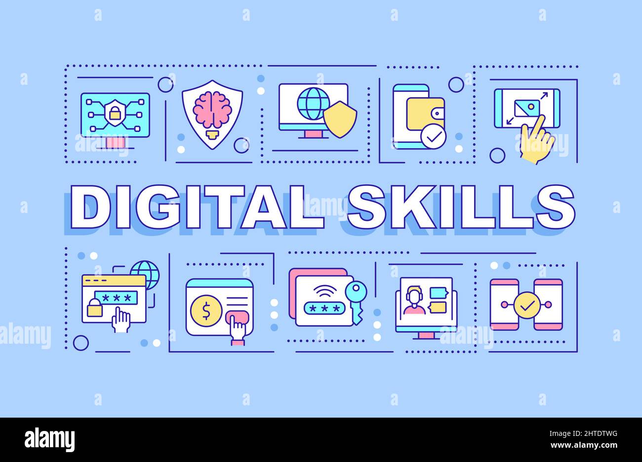 Digital skills word concepts hi-res stock photography and images - Alamy