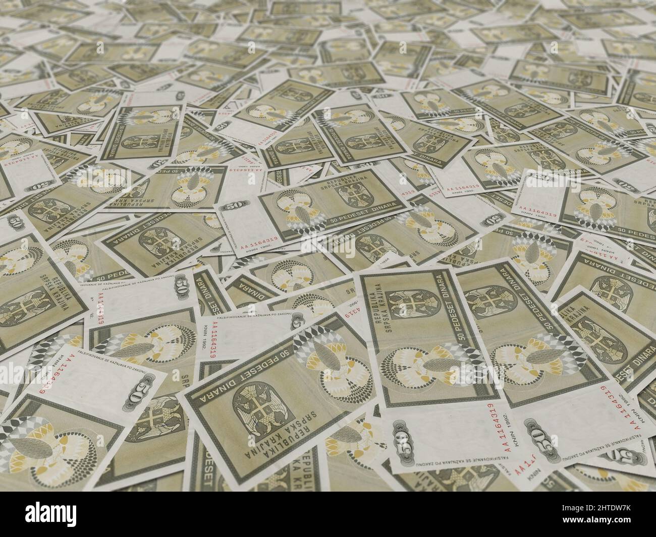 Banknotes from the 1990s of the Proto-state Serbian Krajina Stock Photo ...