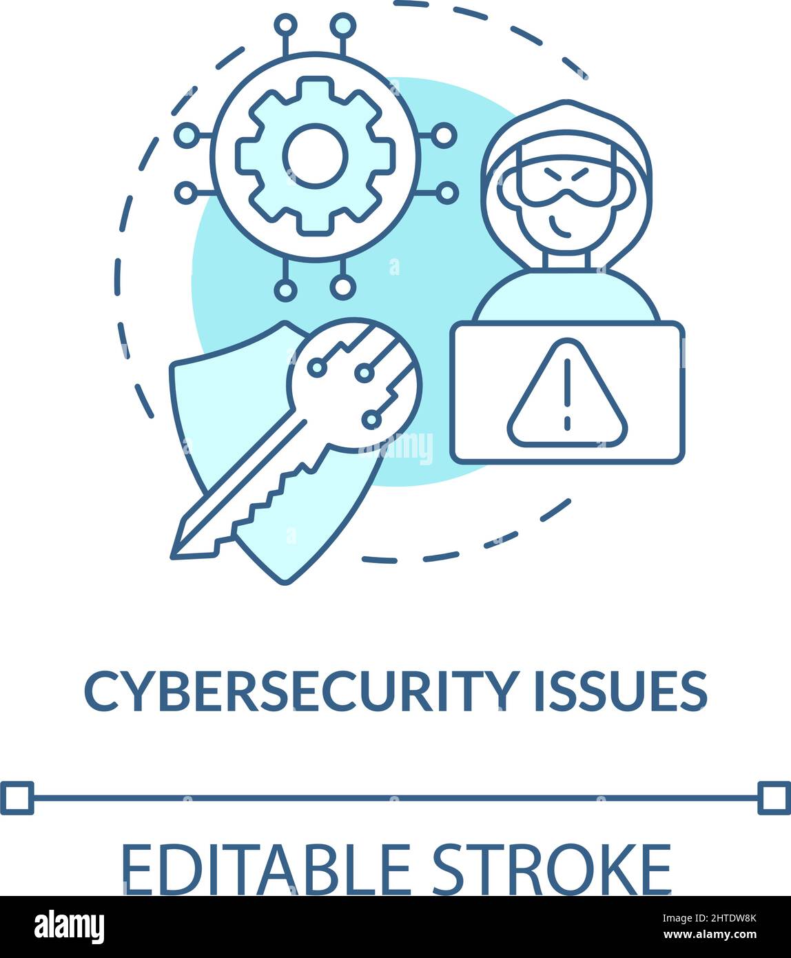 Cybersecurity issues turquoise concept icon Stock Vector Image & Art ...