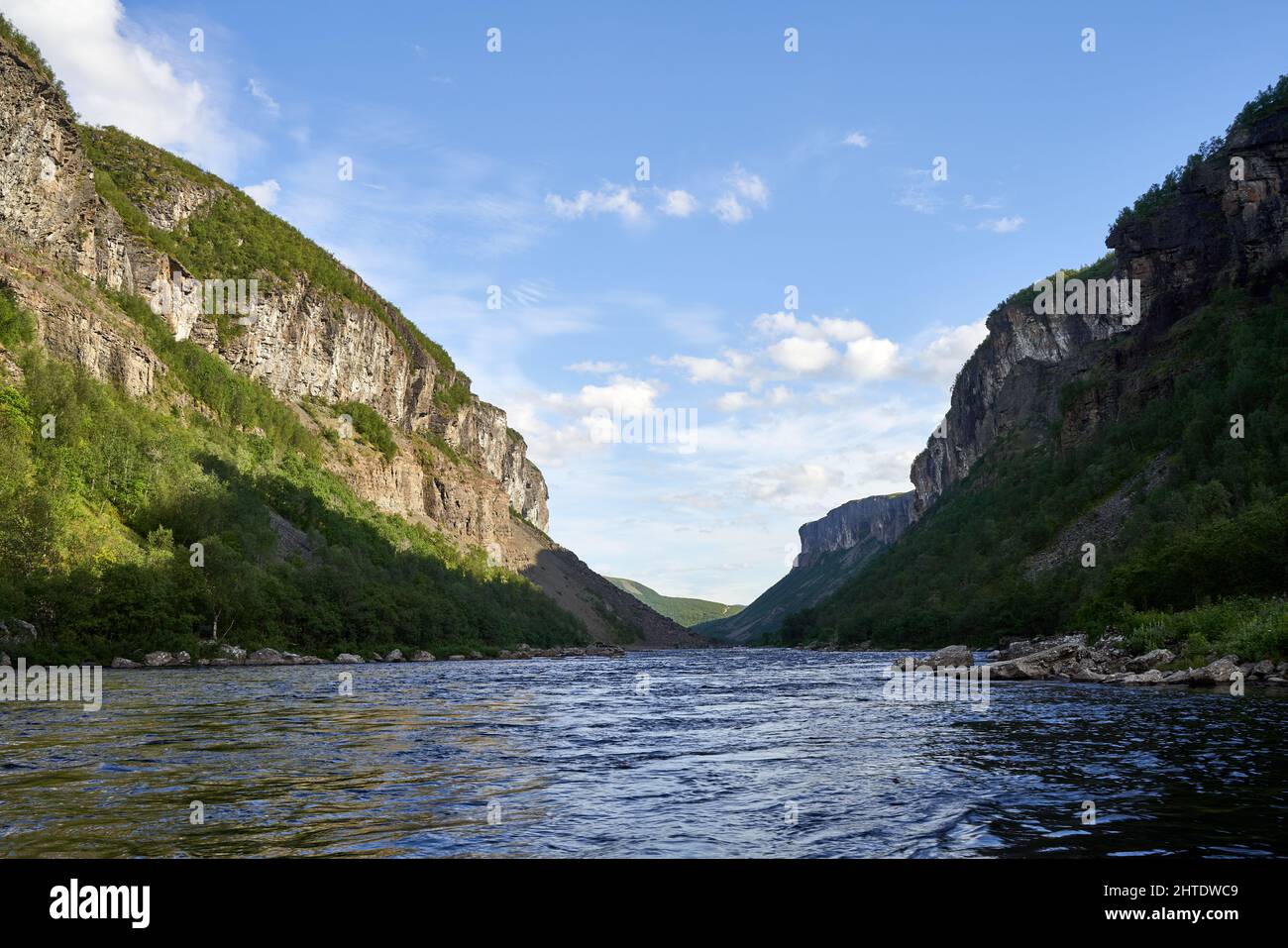 Riverbank of the Alta River in Norway - one of the best salmon rivers ...