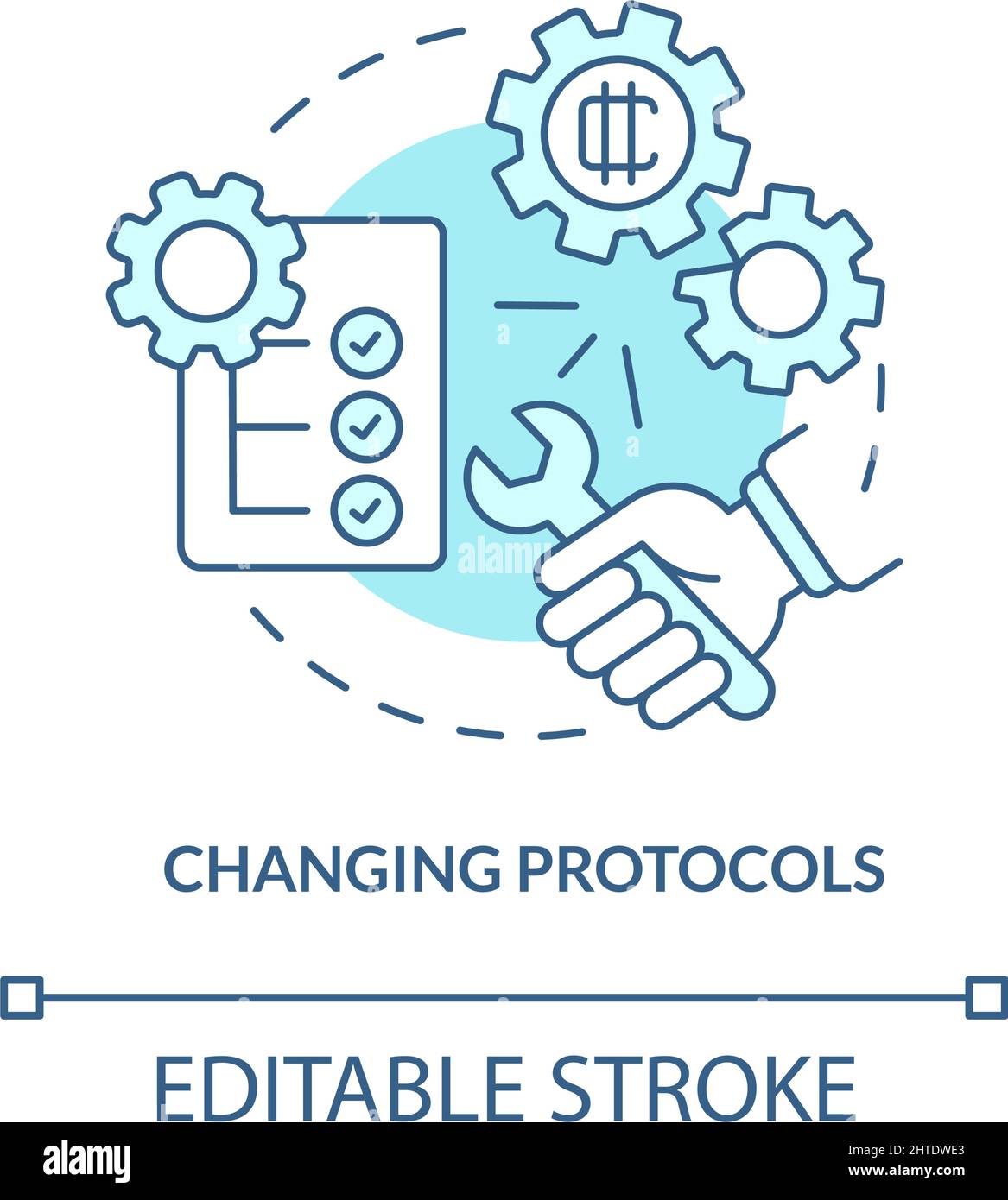 Changing protocols turquoise concept icon Stock Vector Image & Art - Alamy