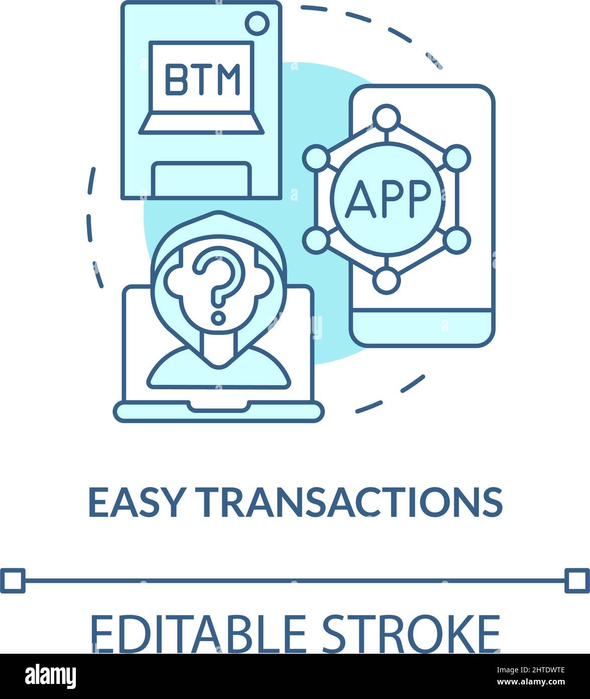 Easy transactions turquoise concept icon Stock Vector Image & Art - Alamy