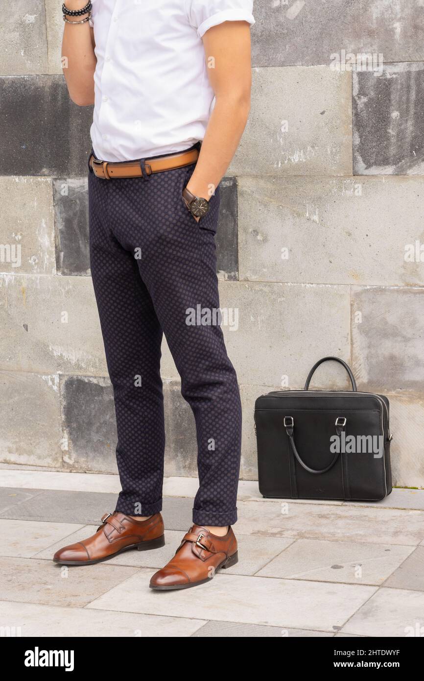 An outfit of a young enterprising man, striving for his business Stock ...