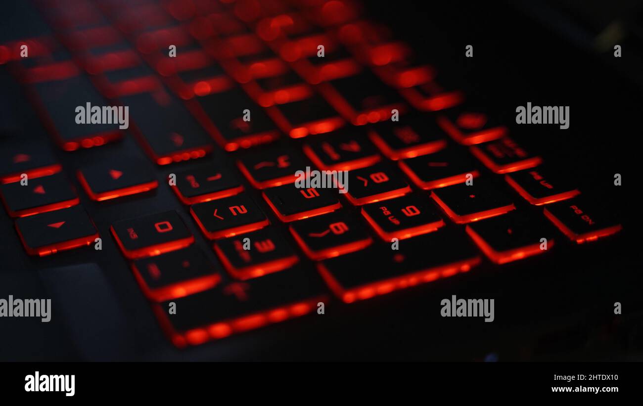 Red RGB Laptop Keyboard Numlock Keys Close Up Stock Photo - Alamy Red RGB Laptop Keyboard Numlock Keys Close Up Stock Photo - Alamy