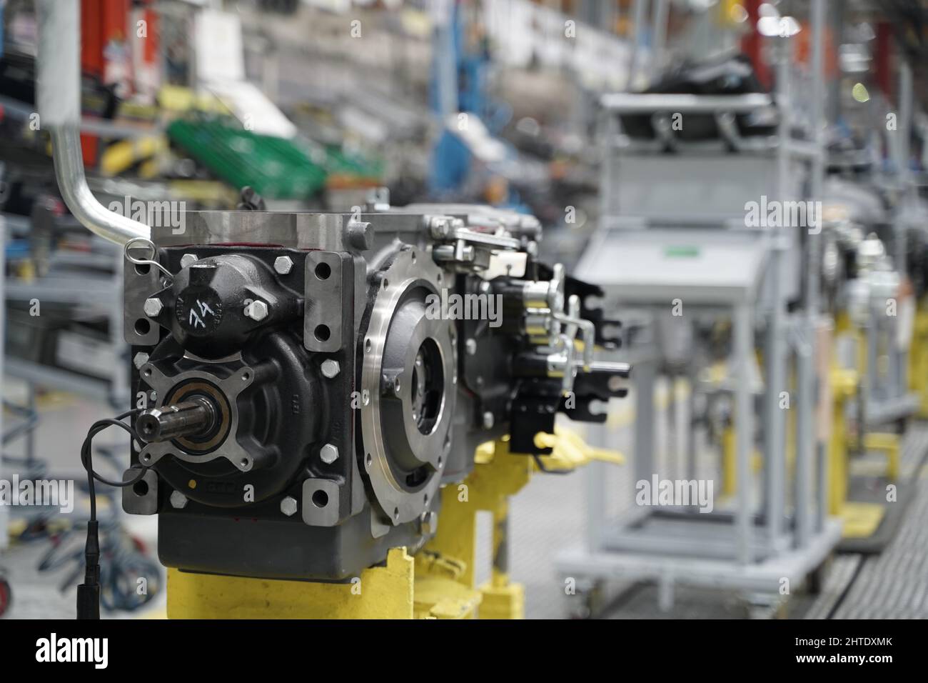 Large Tractor Engine Production in Modern Factory Stock Photo - Alamy