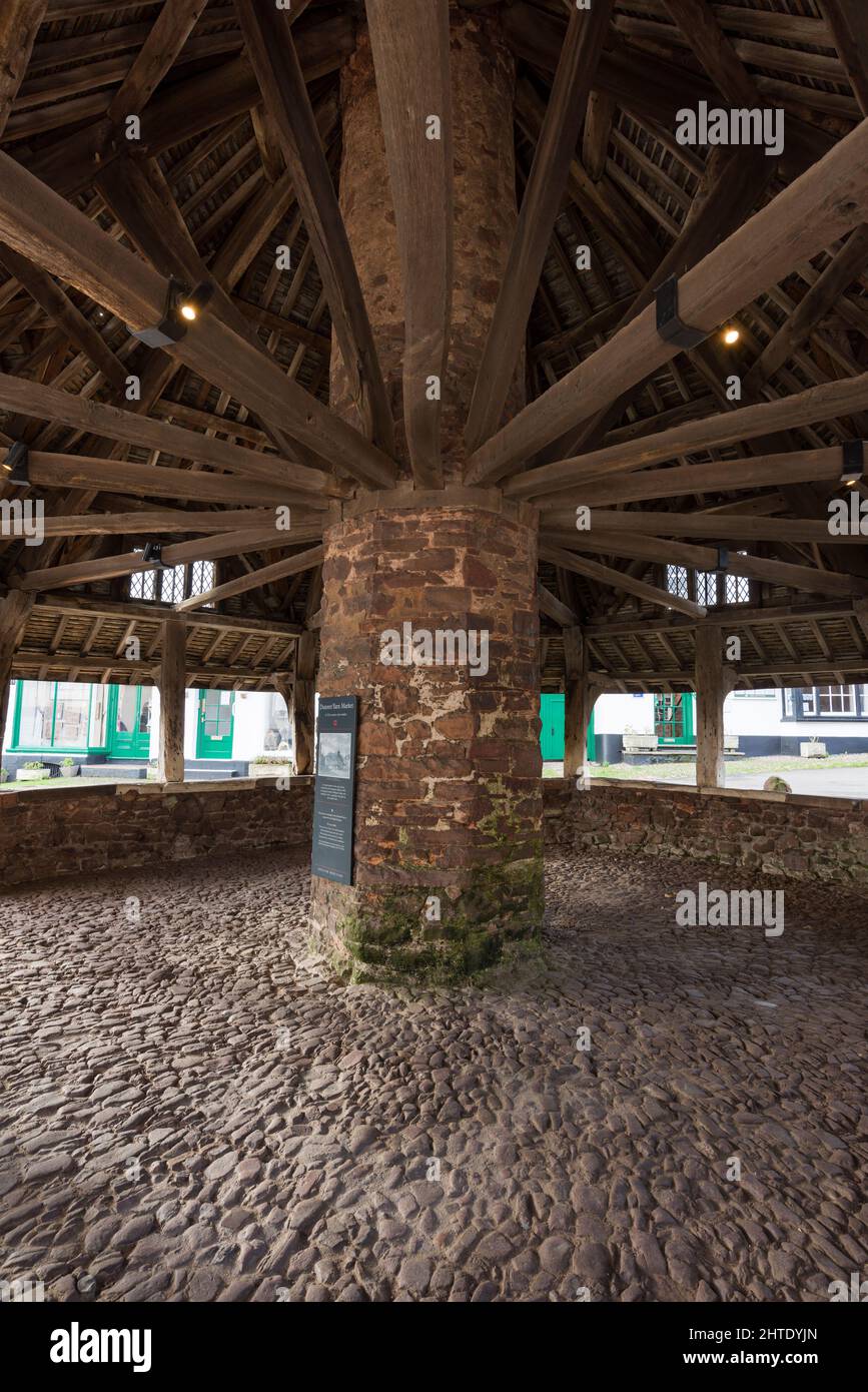 The Yarn Market in the village of Dunster on the edge of the Exmoor ...