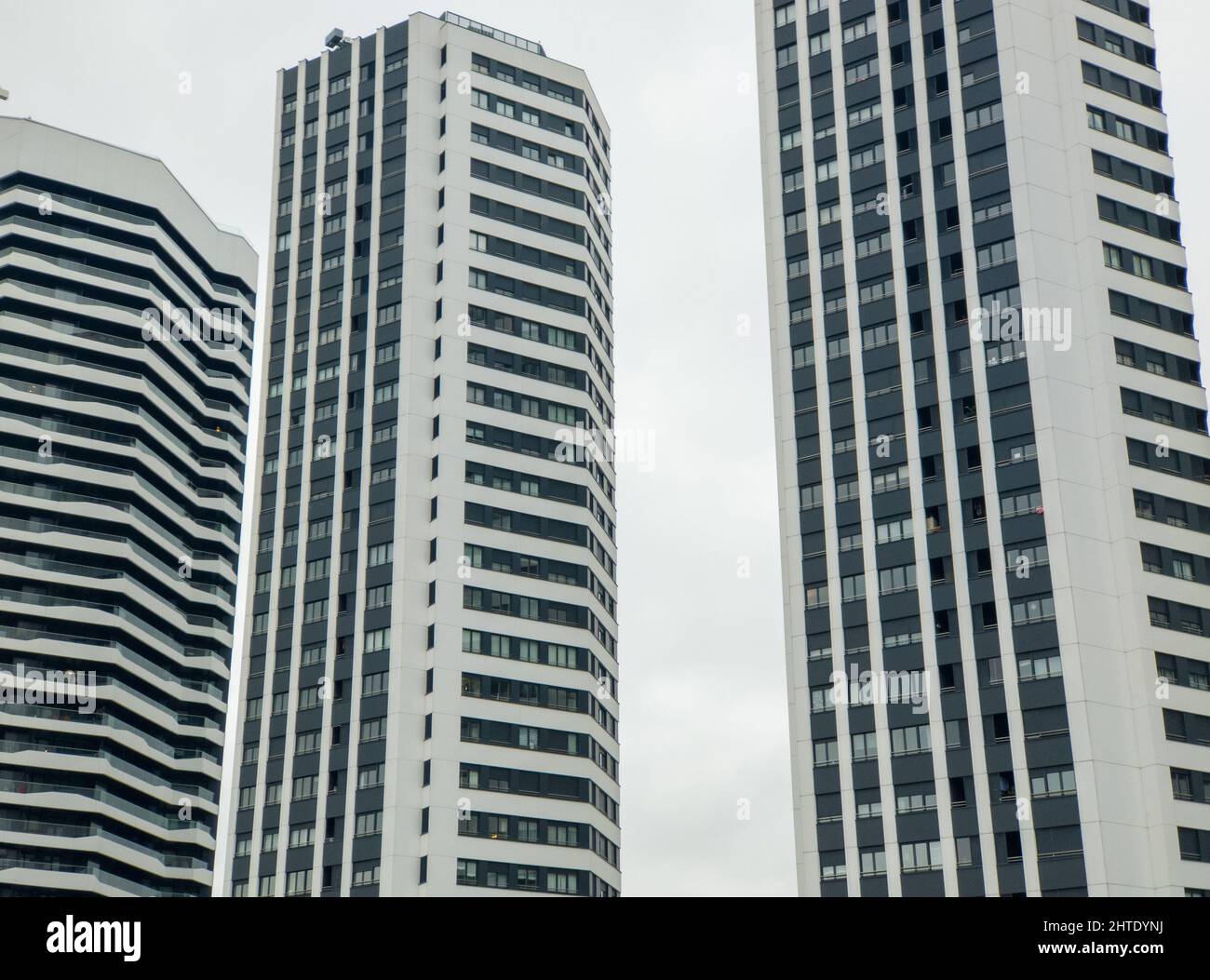 Exterior view of modern high rise buildings in the residential area ...