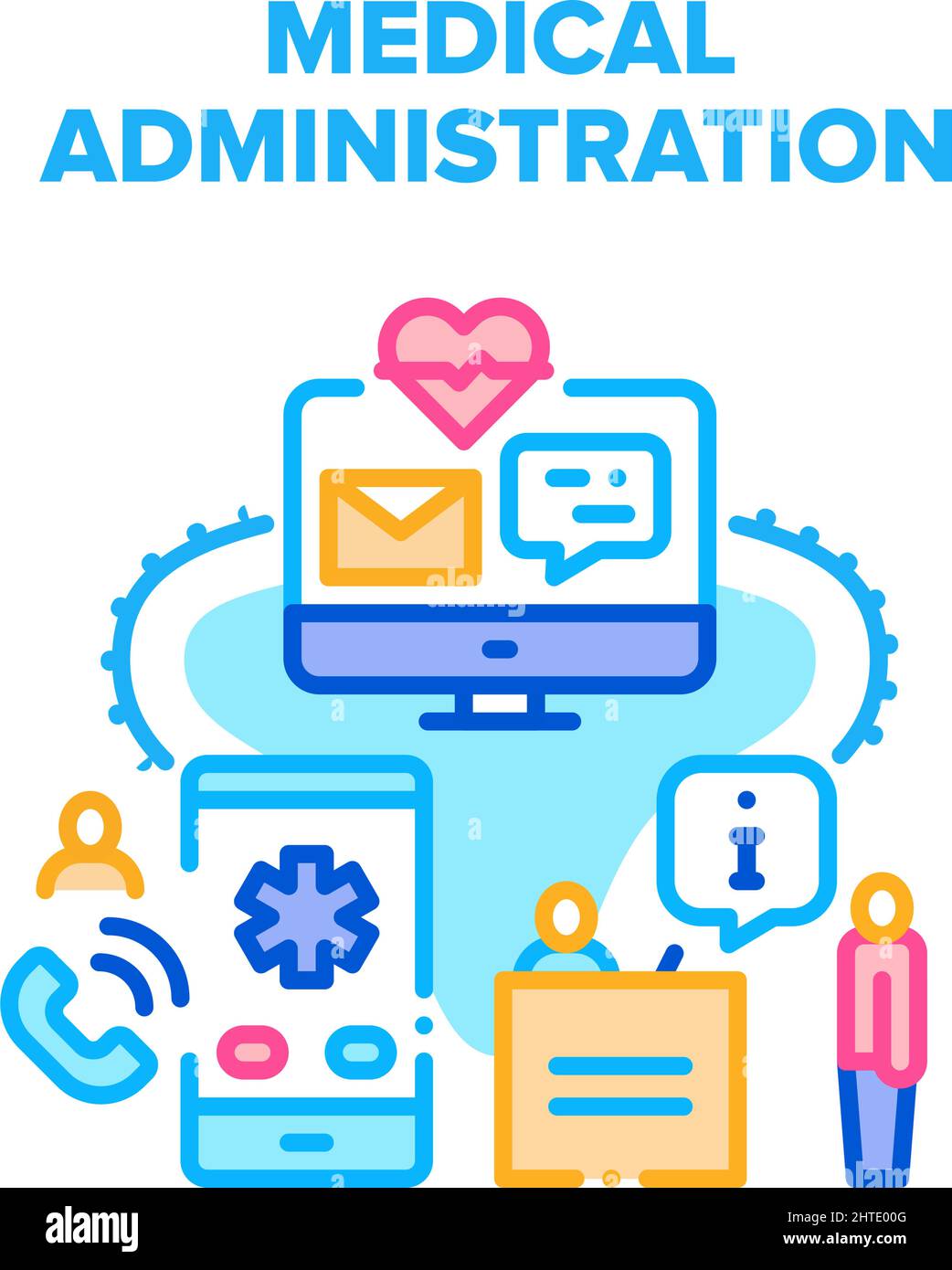 Medical Administration Vector Color Illustration Stock Vector Image ...