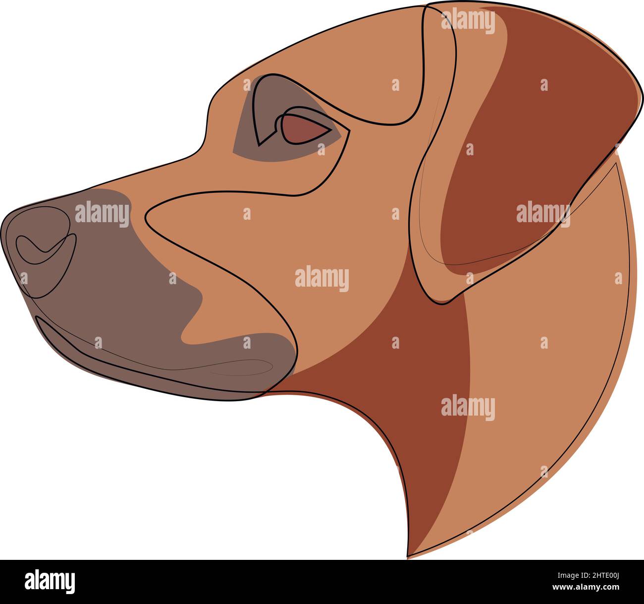 Continuous line Rhodesian Ridgeback. Single line minimal style African ...