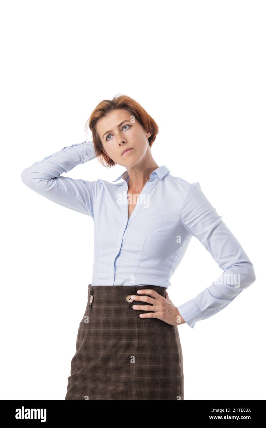 Woman scratching her back hi-res stock photography and images - Alamy