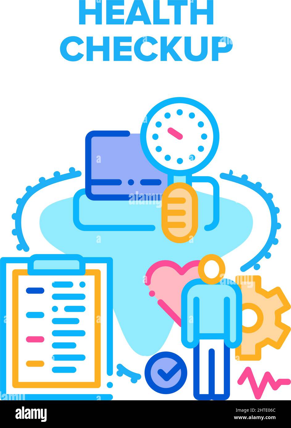 Health Checkup Vector Concept Color Illustration Stock Vector Image ...