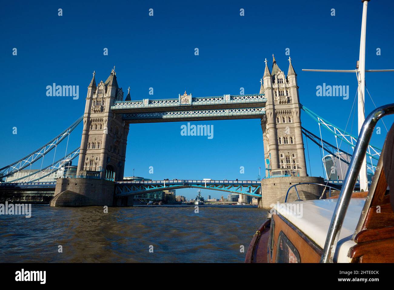 Famous Tower Bridge in London under a clear blue sky Stock Photo - Alamy