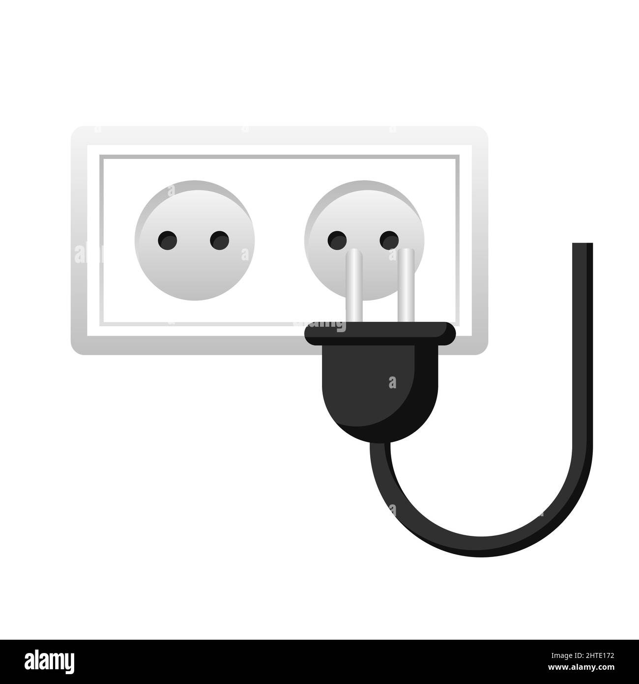 socket and plug cartoon vector illustration isolated object Stock ...