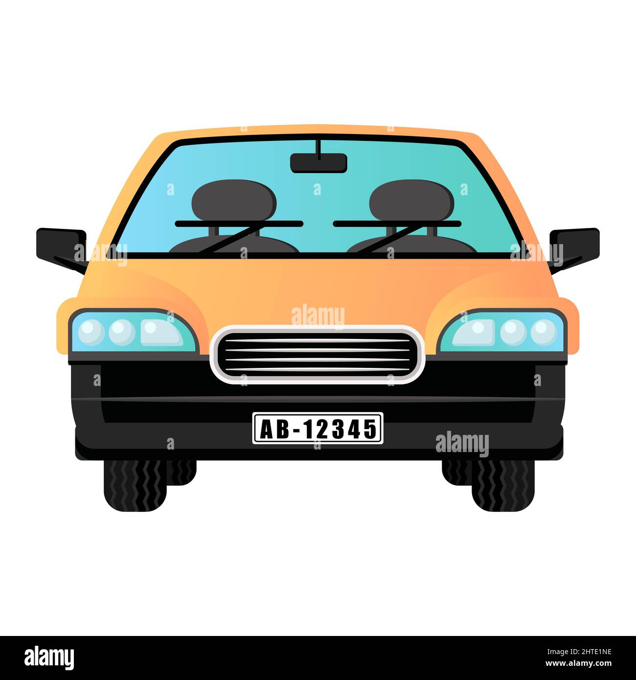 front view car cartoon vector illustration isolated object Stock Vector ...